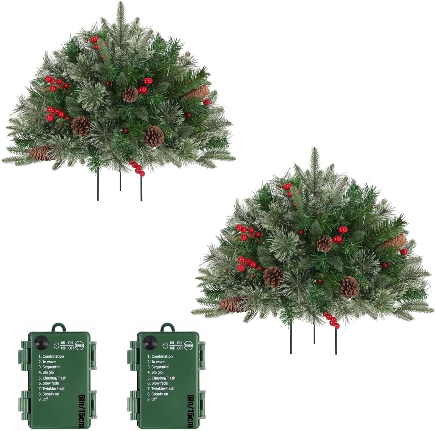 2026 New Christmas Planter Filler,Prelit Planter Bushes,Christmas urn ...