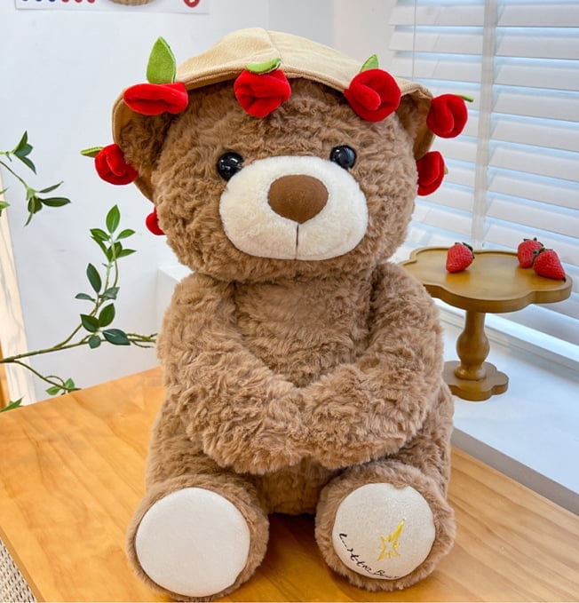 2026 New Christmas Teddy Bear with Bouquet, Bloom Bear Plush Toy with ...