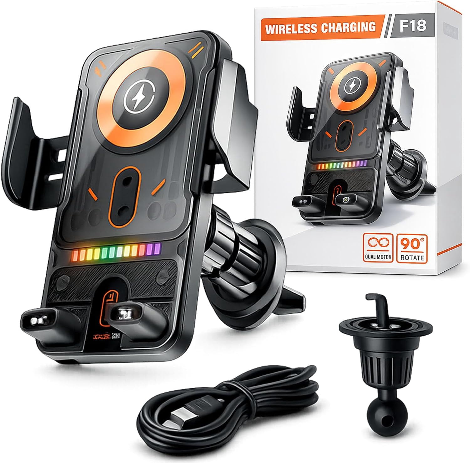 2026 New Cool Car Wireless Fast Charging Holder, Smart 2-in-1 Car ...