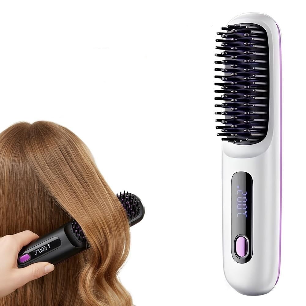 2026 New Cordless Hair Straightening with LCD Temperature Display, Fast ...