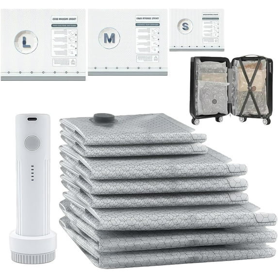 2026 New Cordless Travel Vacuum Storage Compression Bag, with ...