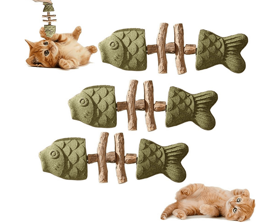2026 New Creative Fish Bone Cat Dental Chew Toy -Natural Catnip ...