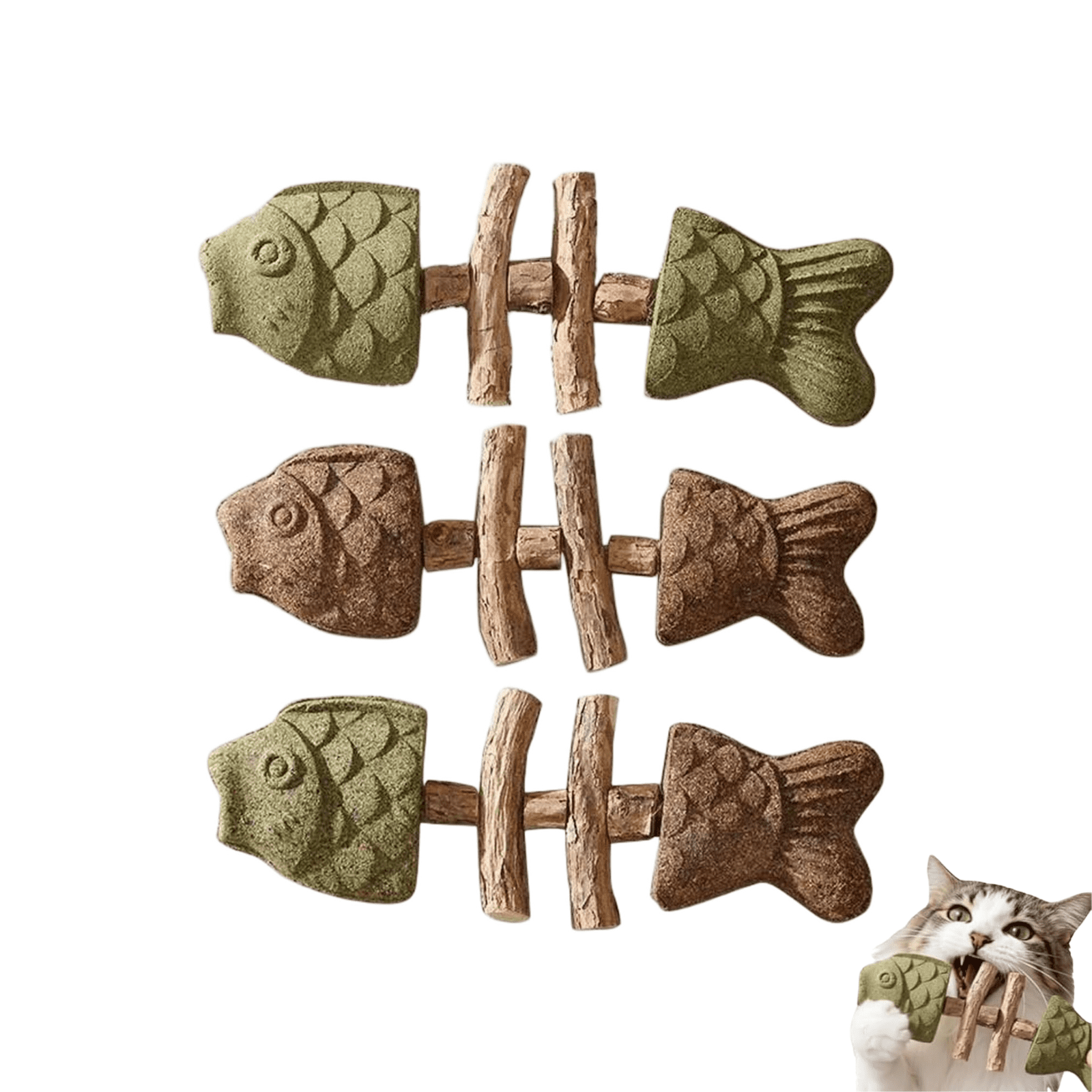 2026 New Creative Fish Bone Cat Toy, Cat Chew Toys for Indoor Cats ...