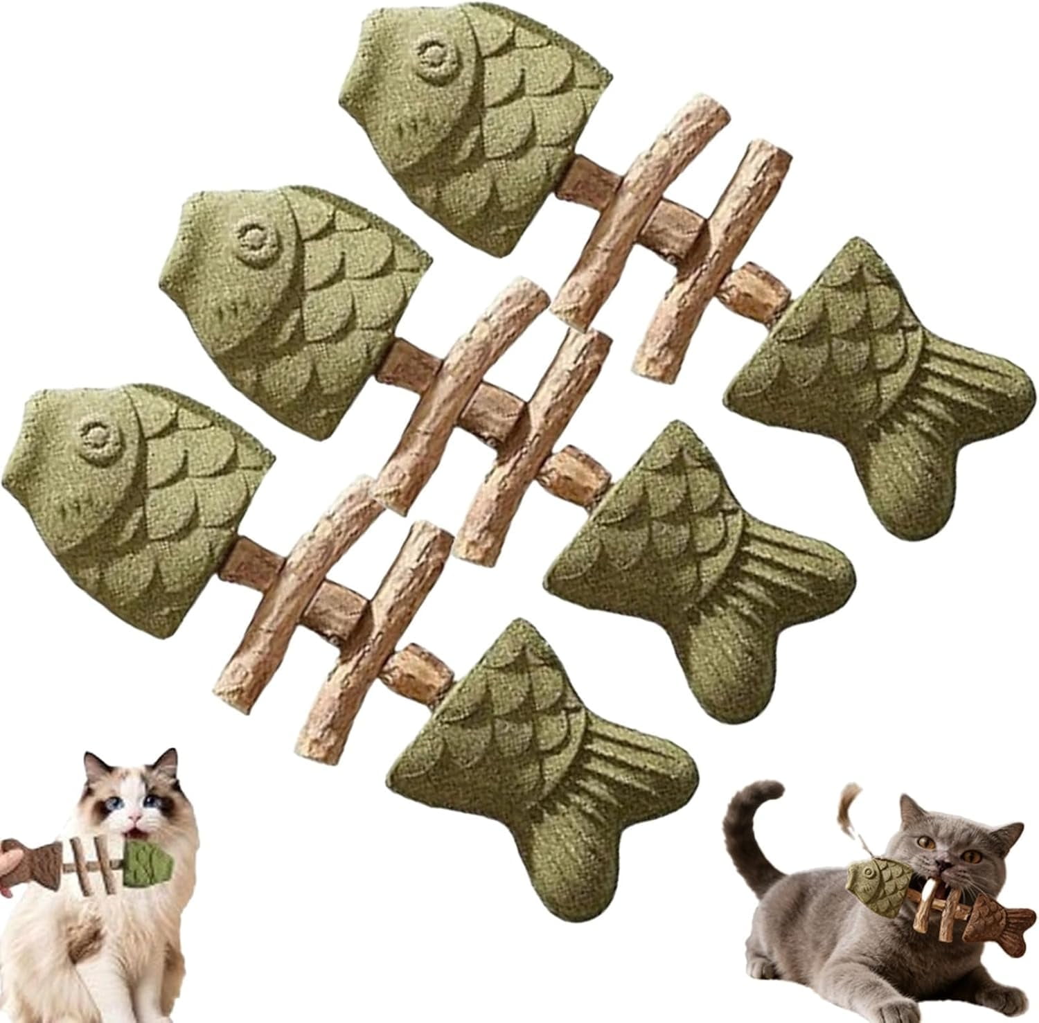 2026 New Creative Fish Bone Cat Toy,Fix Your Cat’s Dental Health,Cat Chew Toys,Wooden Catnip ...