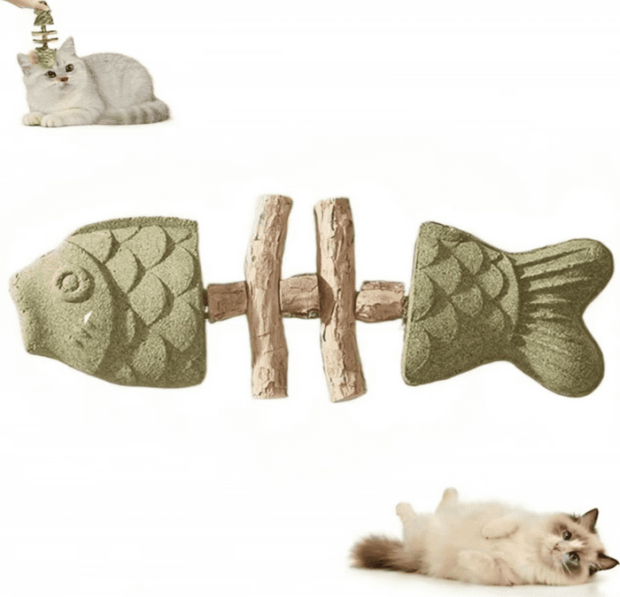 2026 New Creative Fishbone Cats Toy Cleaner - Cat Teeth Health, Natural ...