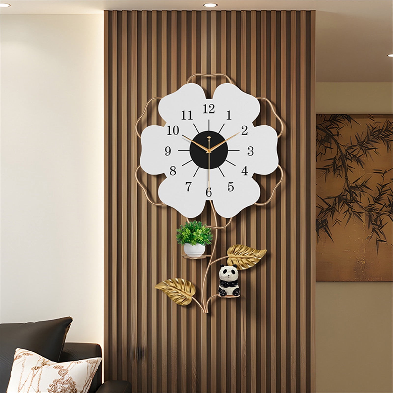 2026 New Creative Flower Shaped Wall Clock, Silent Non-Ticking ...