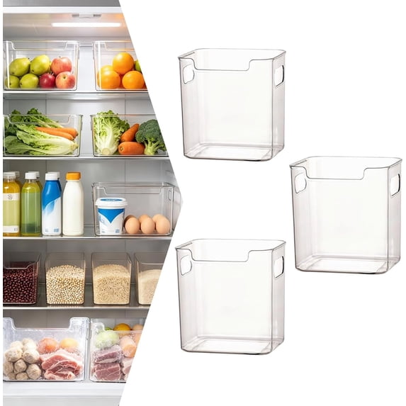 2026 New Crystal Clear Freezer Storage Bins, Clear Plastic Bins for ...