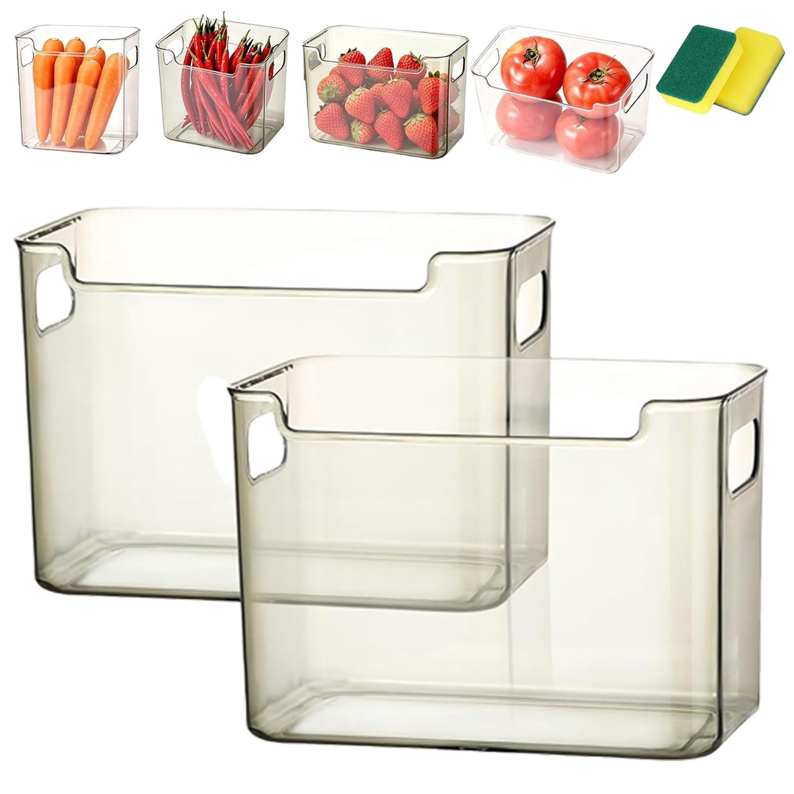 2026 New Crystal Clear Freezer Storage Bins, Stackable Clear Plastic ...