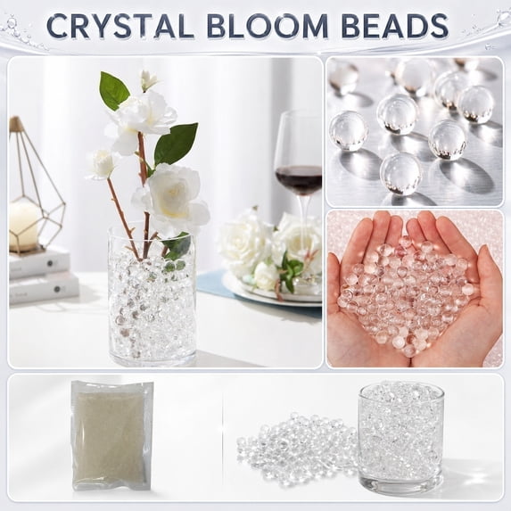 2026 New Crystal Clear Vase Filler Beads, Water Absorbent Gel Beads ...