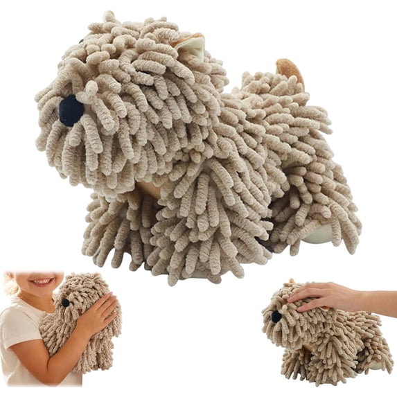2026 New Cute Dog Chenille Hand Towel, 3D Fuzzy Puppy Hangable Ball ...