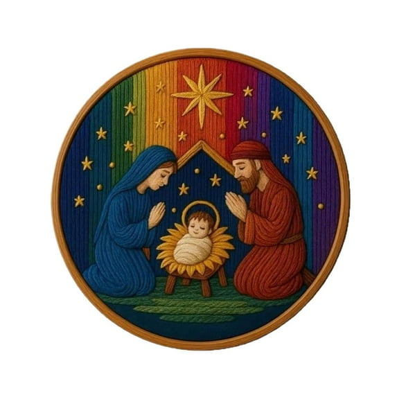 2026 New DIY Nativity Scene Embroidery Kit for Adults, Holy Birth Story ...