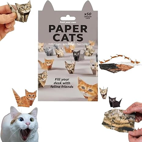 2026 New DIY Paper Cats, Cute Cats Origami Papercraft Kit, Creative ...