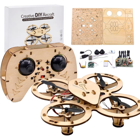 2026 New DIY Wooden RC Drone Kit, Remote Control Mini Quadcopters ...