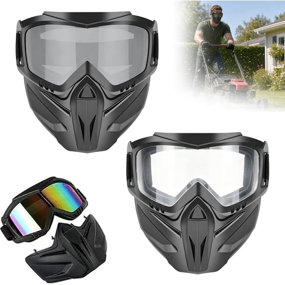 2026 New Detachable Full Face Goggle Mask,Anti-Fog Grass Cutting Mask ...