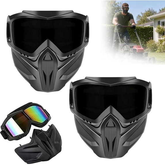 2026 New Detachable Full Face Goggle Mask,Anti-Fog Grass Cutting Mask ...