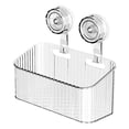2026 New No Drill Suction Cup Storage Box Draining Wall Mount Bathroom ...