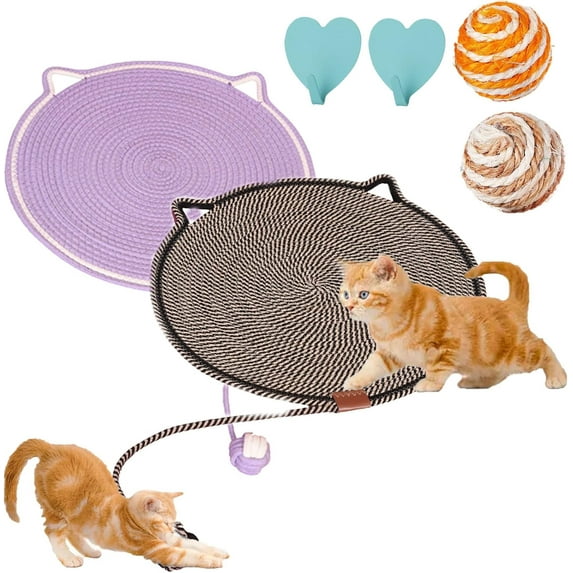 2026 New Dual Scratching Pad for Cats, Cotton Rope Cat Scratching Pads ...