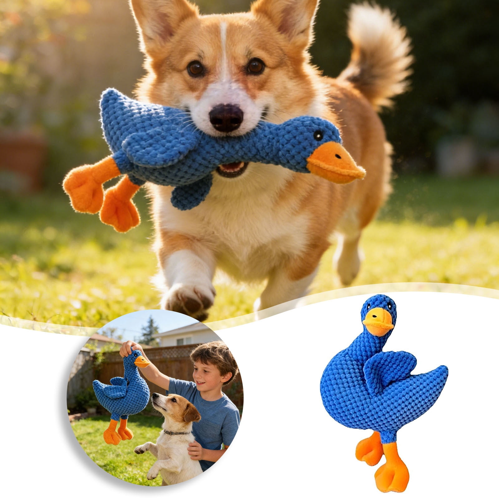 2026 New Plush Dog Toy with Quack Sound, Soft Stuffed Pet Chew Toy for ...