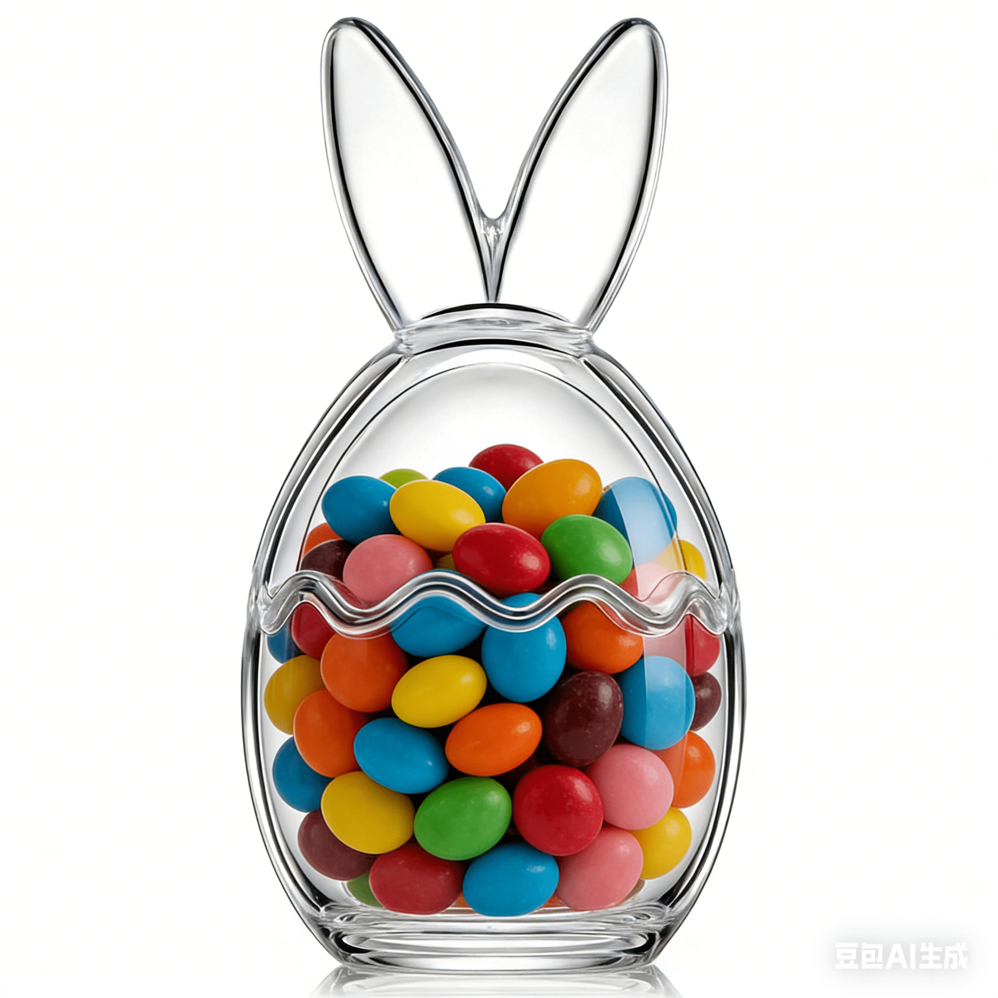 2026 New Easter Bunny Ears Glass Jar 3.2x6.6 Inch, Cute Transparent ...