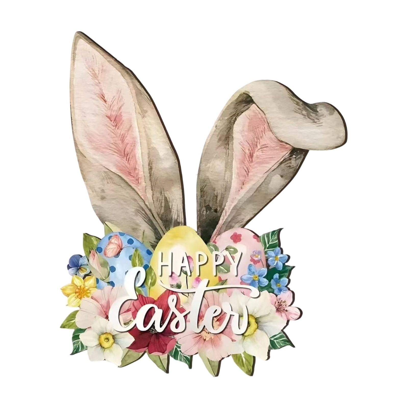 2026 New Easter Decorations Door Hanging Sign Wreath Happy EasterBunny ...