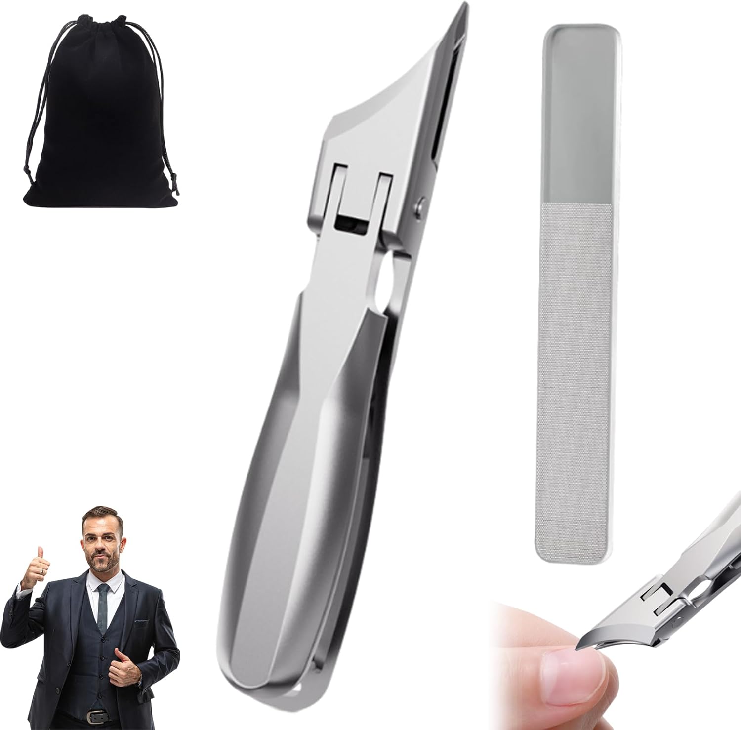2026 New Easy Clip Nail Clippers with Wide-Mouth Bite, Oblique and Flat ...