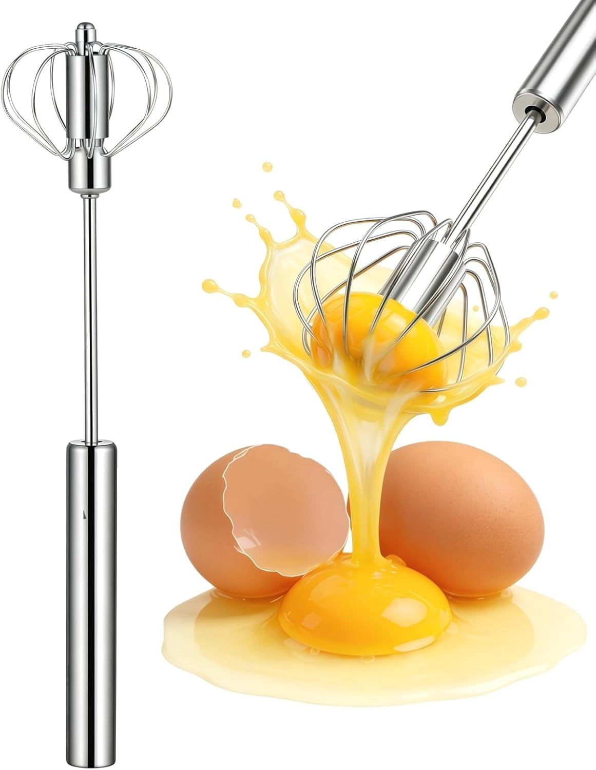 2026 New Egg Whisk Hand Push Rotary Blender 304 Stainless Steel ...