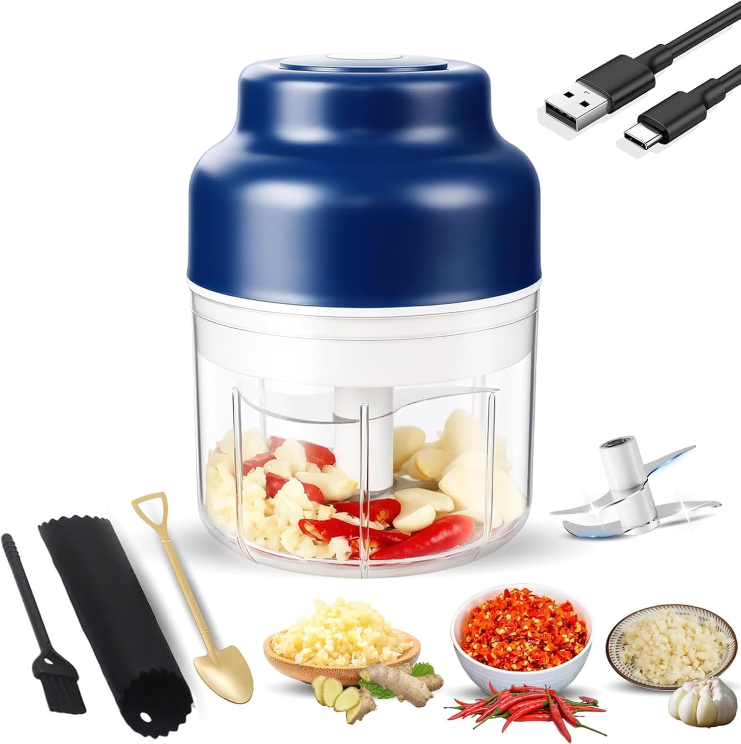 2026 New Electric Garlic Chopper, Mini Portable Veggie Chopper One ...