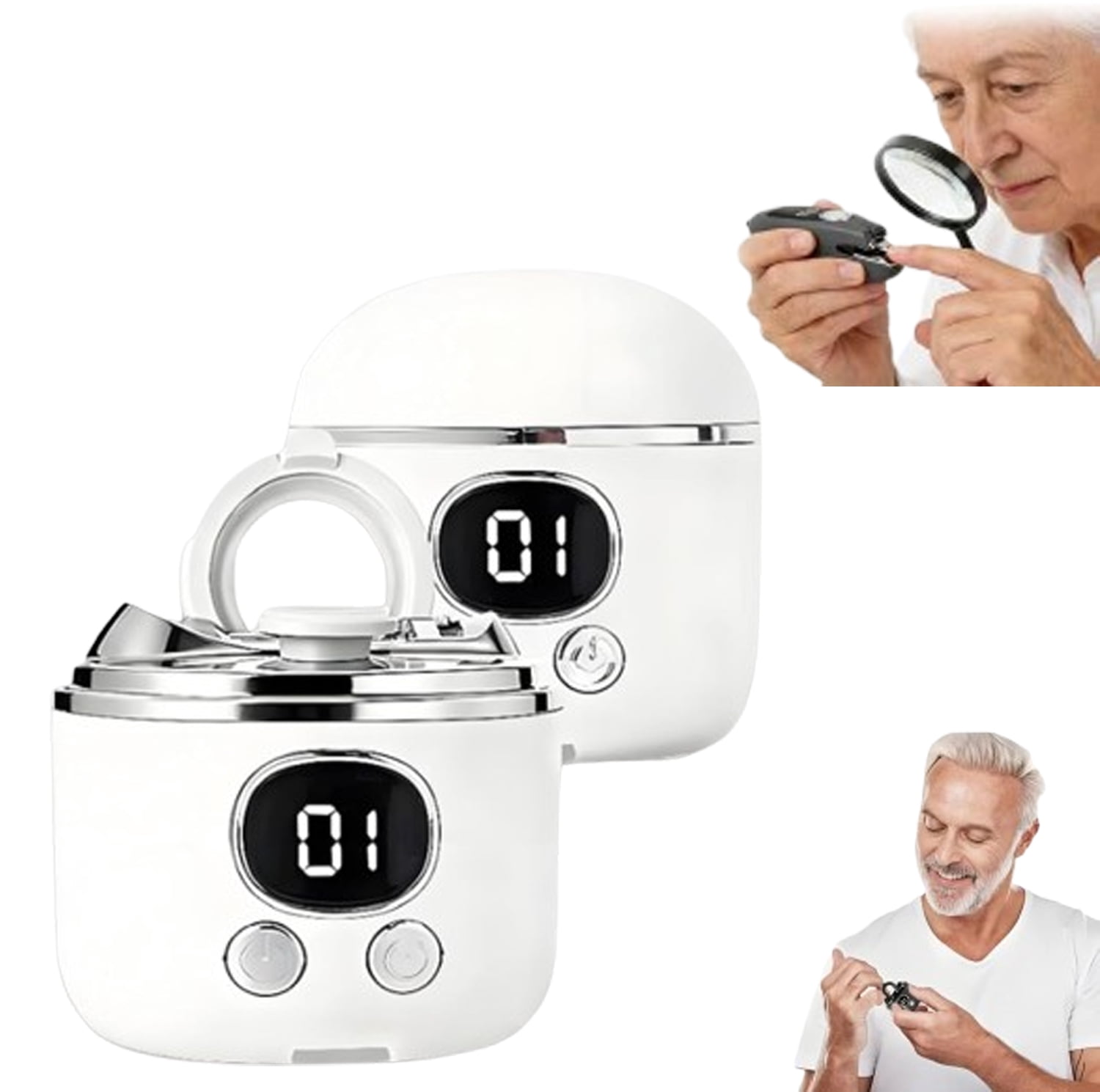 2026 New Electric Nail Clippers for Seniors with Magnifier,LED Light ...