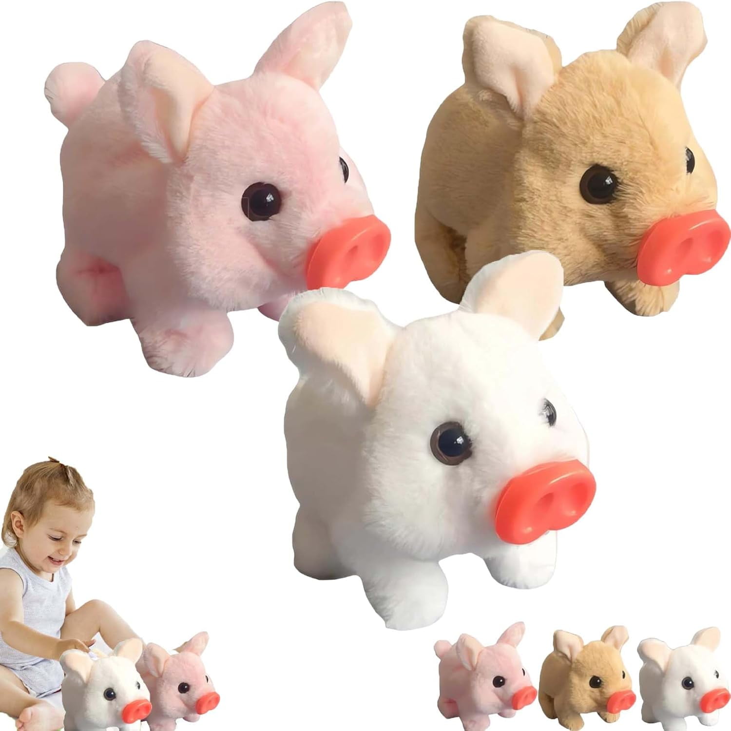 2026 New Electric Pig Plush Realistic Toy,Interactive Crawling Piglet ...