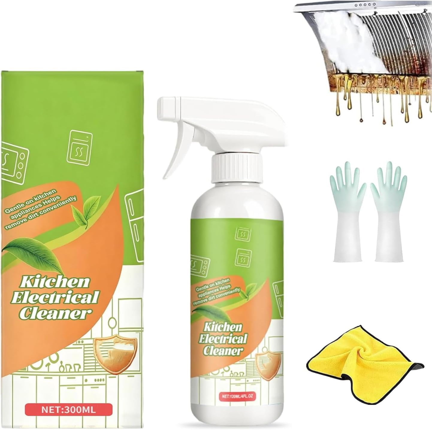 2026 New Electrolyzed Ion Kitchen Cleaner Spray, 300ml Multi-Purpose ...