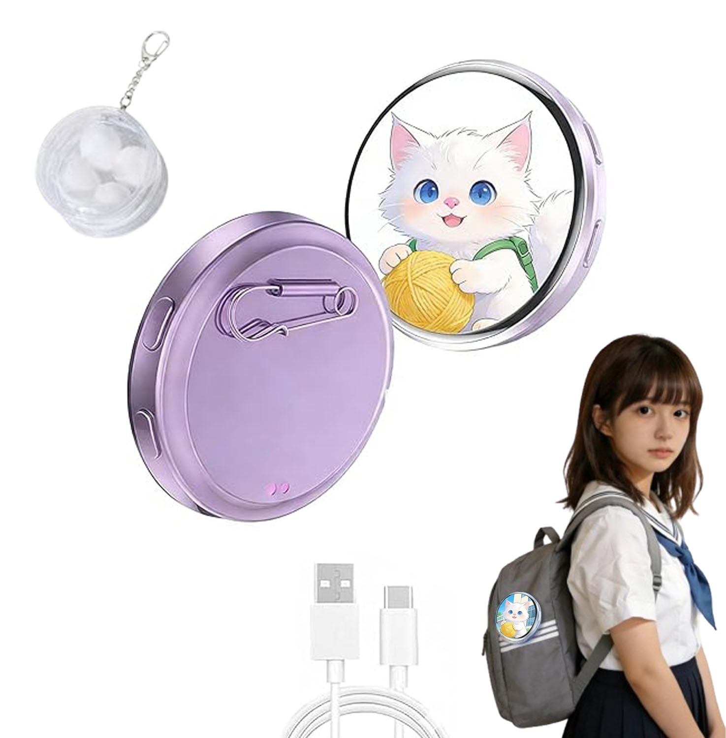 2026 New Electronic Badge Digital Display Pin, 1.7-Inch HD Display ...