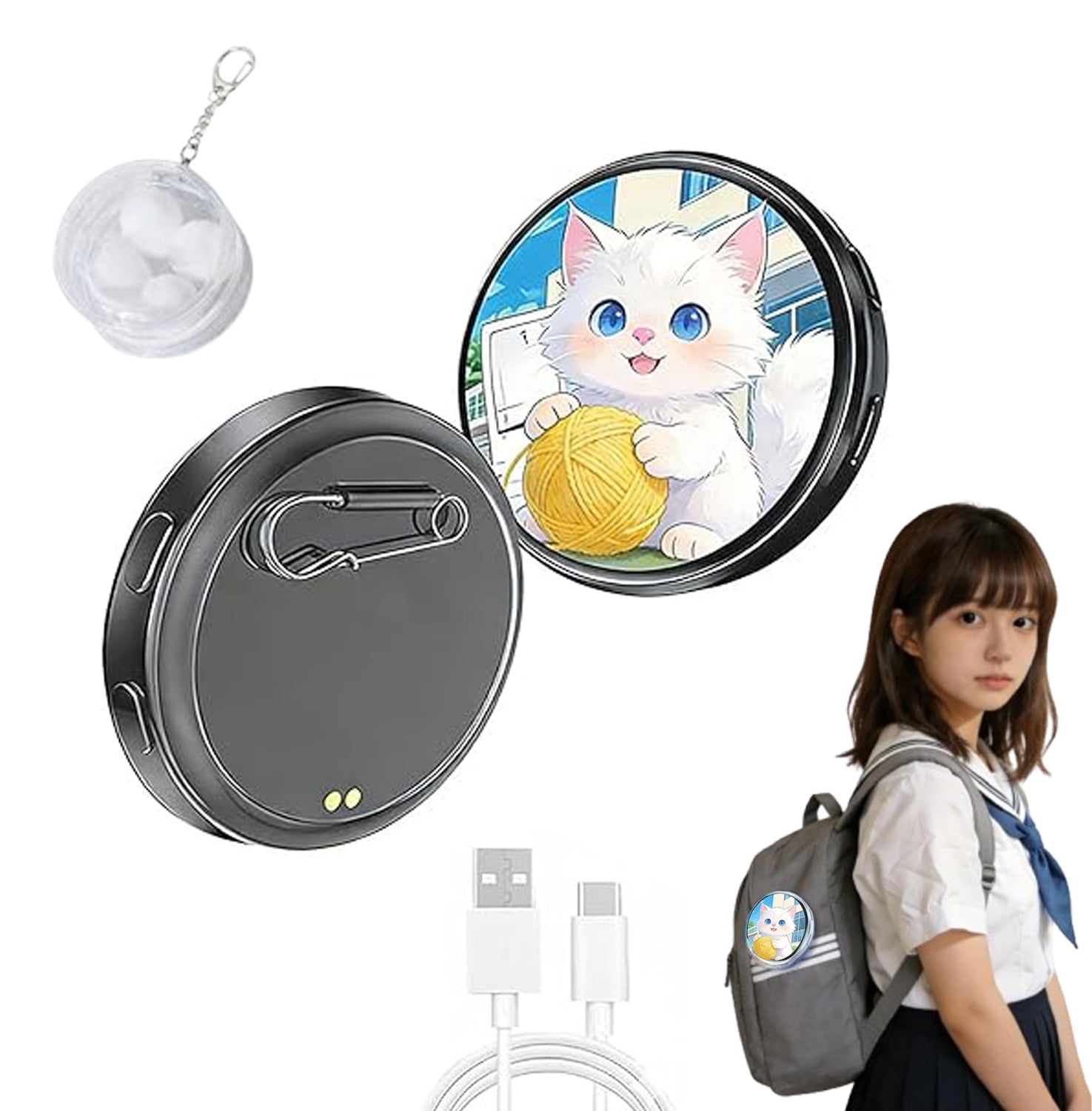 2026 New Electronic Badge Digital Display Pin, 1.7-Inch HD Display ...