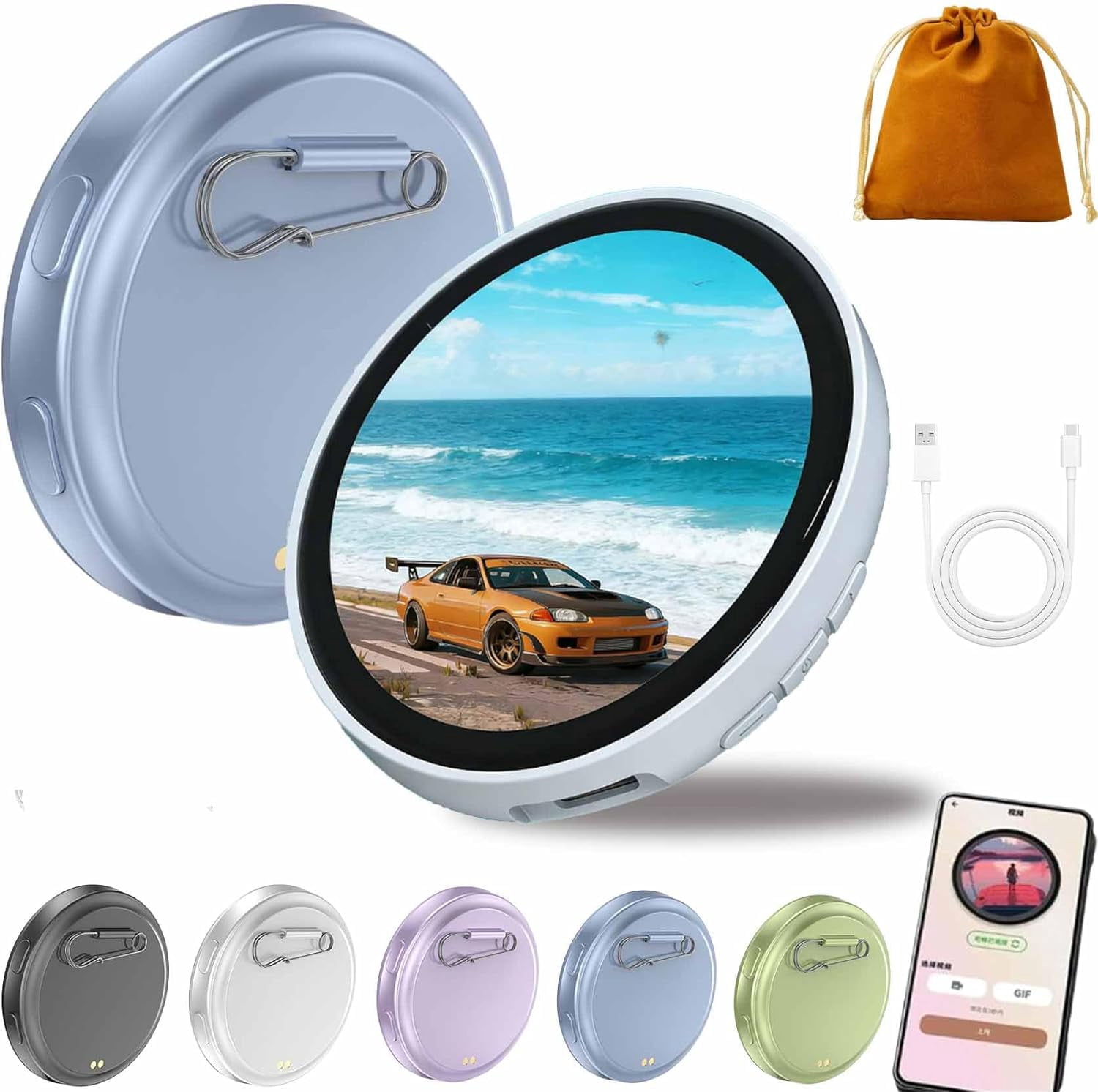 2026 New Electronic Badge Digital Display Pin, 1.8'' Touch Screen Badge ...