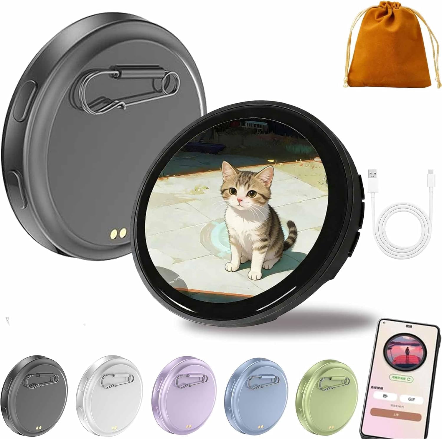 2026 New Electronic Badge Digital Display Pin, 1.8'' Touch Screen Badge ...