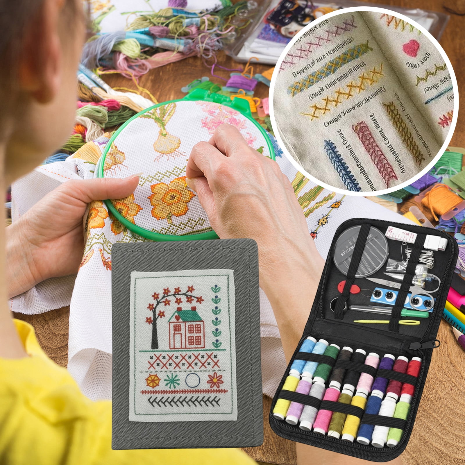 2026 New Embroidery Book Kit, Hand Embroidery Portable All-Scenario ...