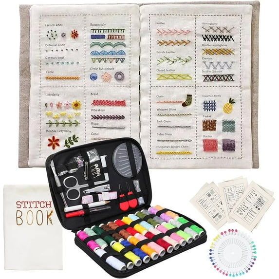 2026 New Embroidery Stitch Book Kit,Portable All Scenario Embroidery ...