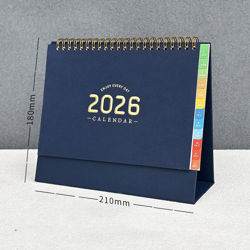 2026 New English Simple Table Calendar Desktop Paper big Calendar Dual ...