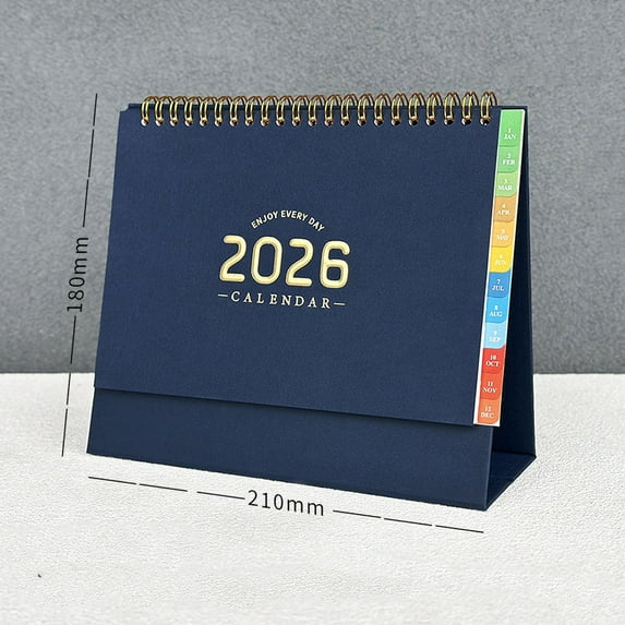 2026 New English Simple Table Calendar Desktop Paper big Calendar Dual ...