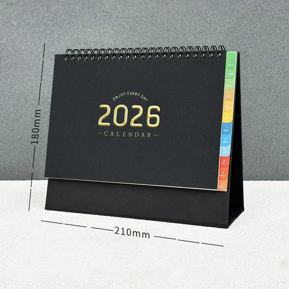 2026 New English Simple Table Calendar Desktop Paper big Calendar Dual ...