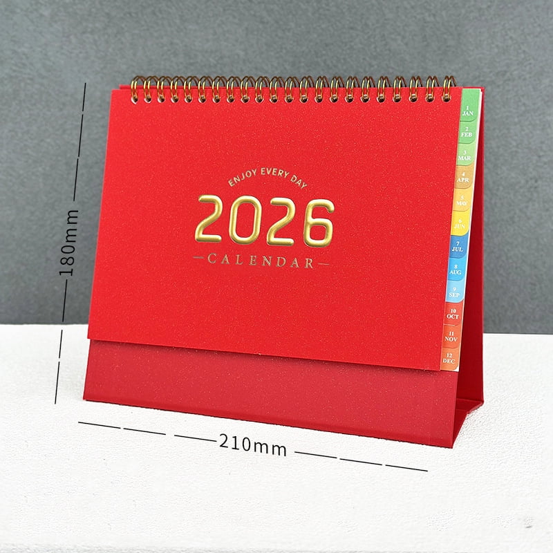 2026 New English Simple Table Calendar Desktop Paper big Calendar Dual ...