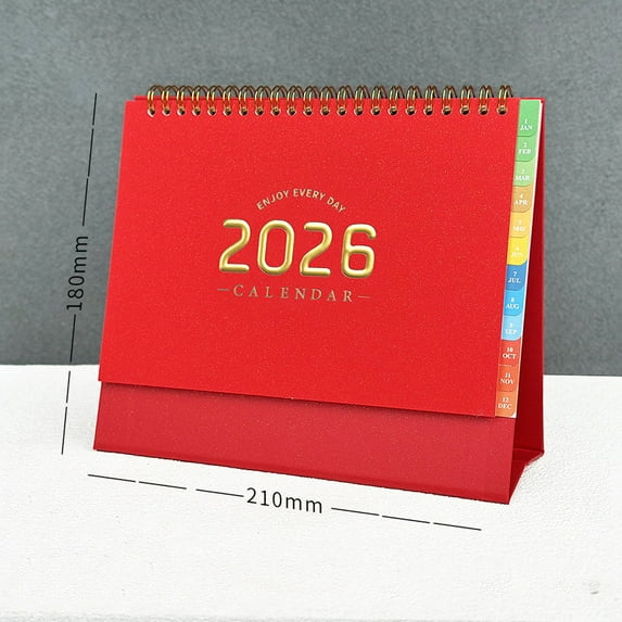 2026 New English Simple Table Calendar Desktop Paper big Calendar Dual ...