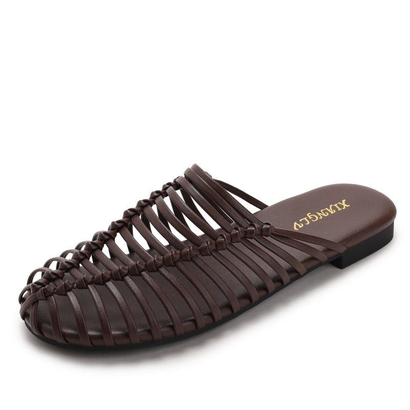 2026 New European and American Style Women's Black Woven Closed Toe ...