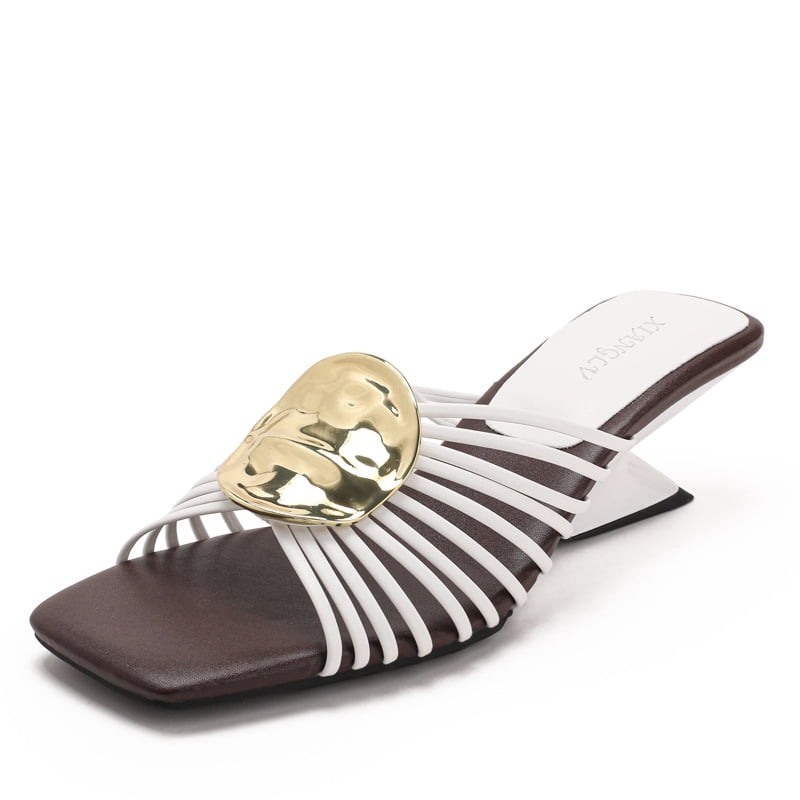 2026 New European and American Style Women's Black Strappy Slide ...