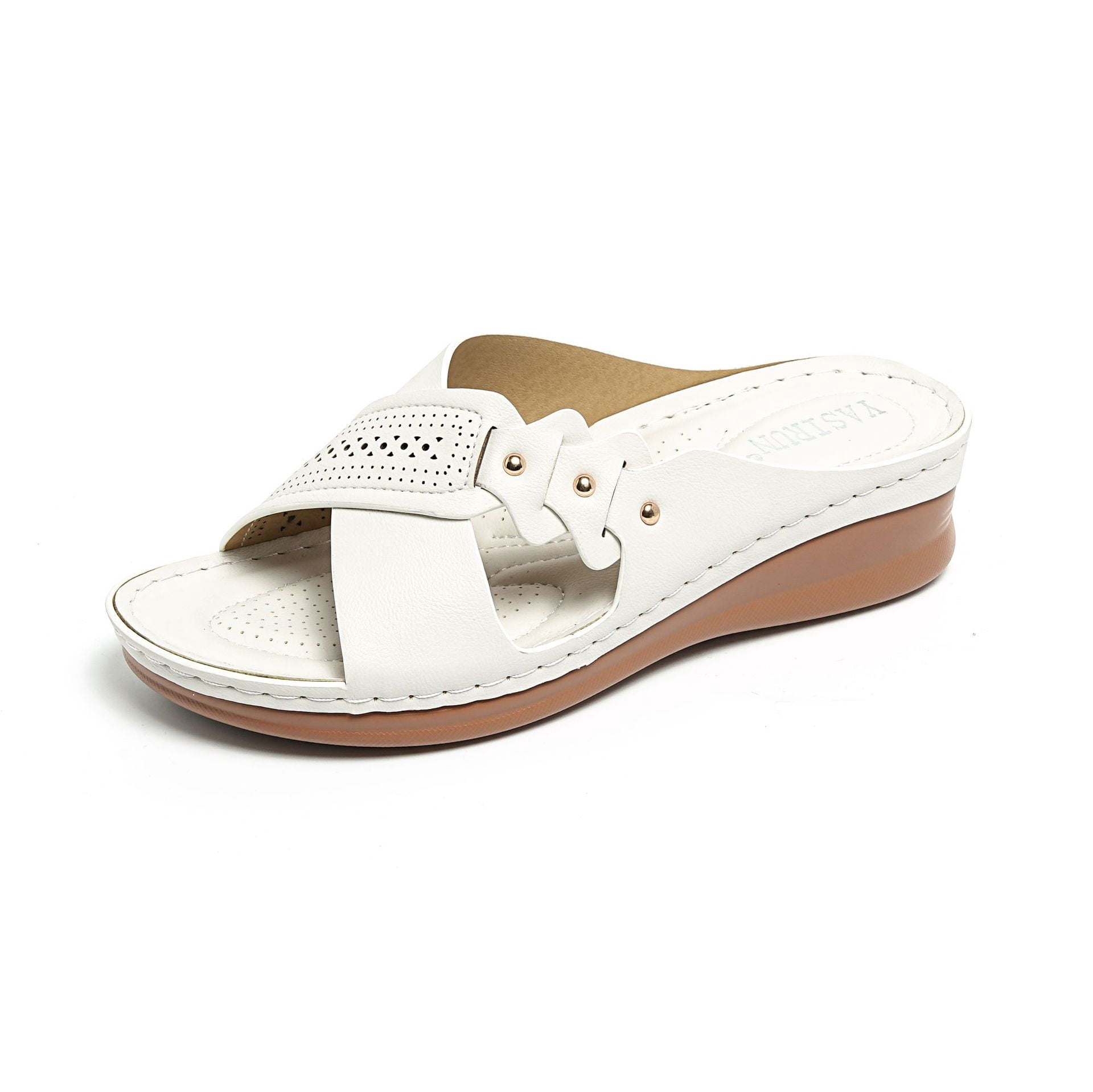 2026 New European and American Style Women's Black Wedge Slide Sandals ...