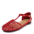 2026 New European and American Style Women's Brown Woven Closed-Toe T ...