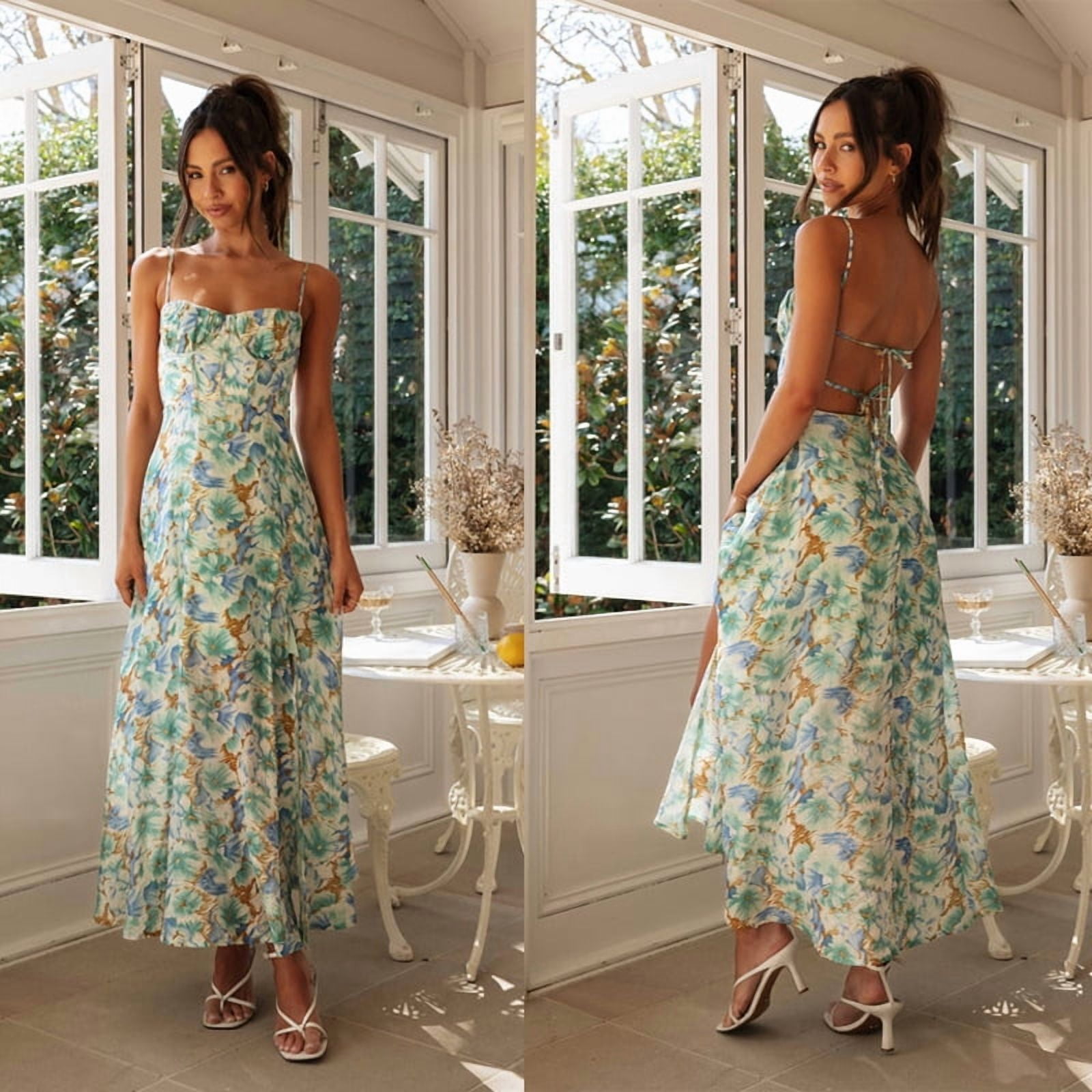 2026 New European and American Style Women's Floral Spaghetti Strap ...