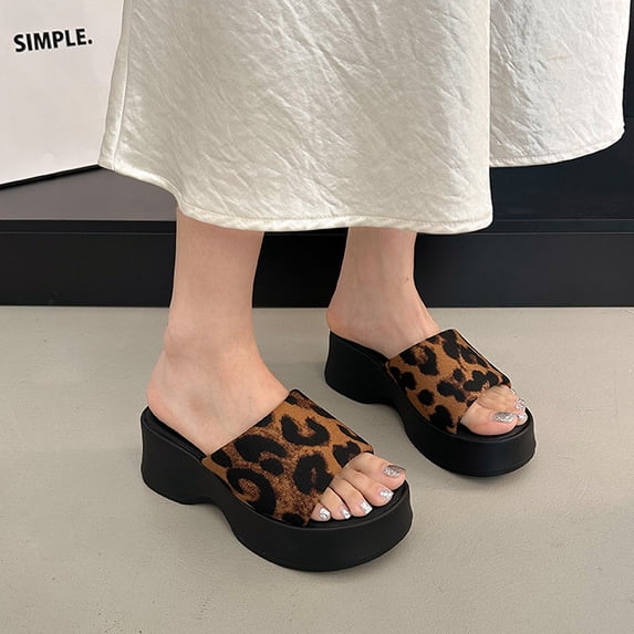 2026 New European and American Style Women's Leopard Print Platform ...