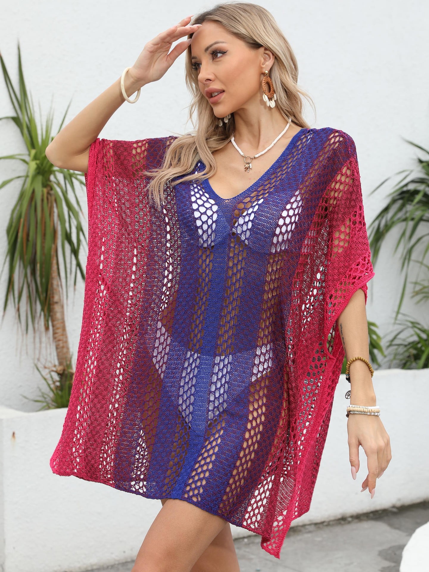 2026 New European and American Style Women's Ombre Color Block Hollow ...
