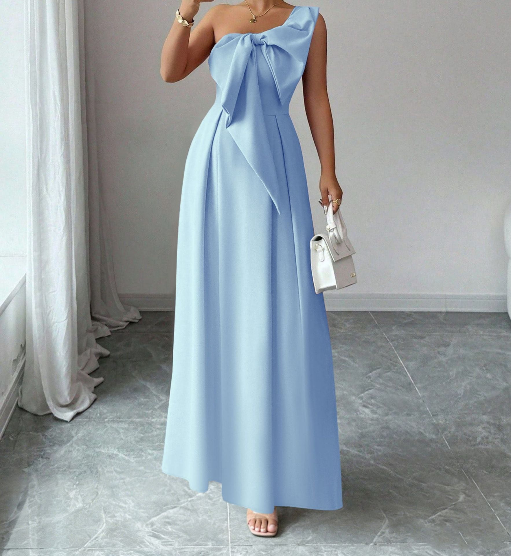 2026 New European and American Style Women's One Shoulder Big Bow High ...
