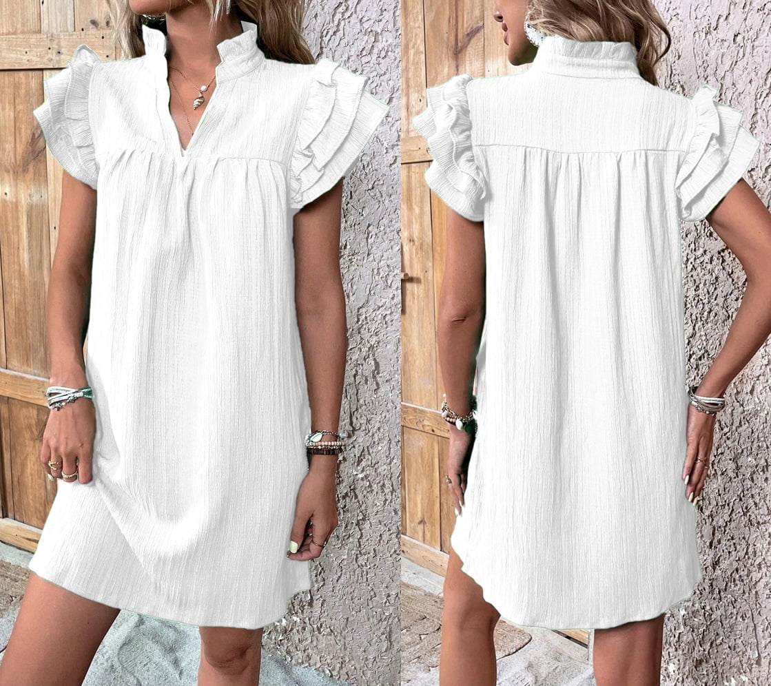 2026 New European and American Style Women's Red Ruffled Sleeve Stand ...